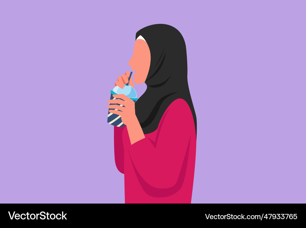 Graphic flat design drawing side view of arab Vector Image