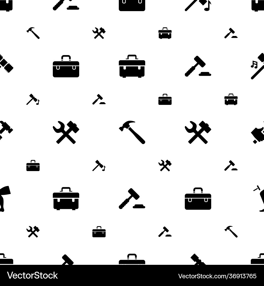 Hammer icons pattern seamless white background Vector Image