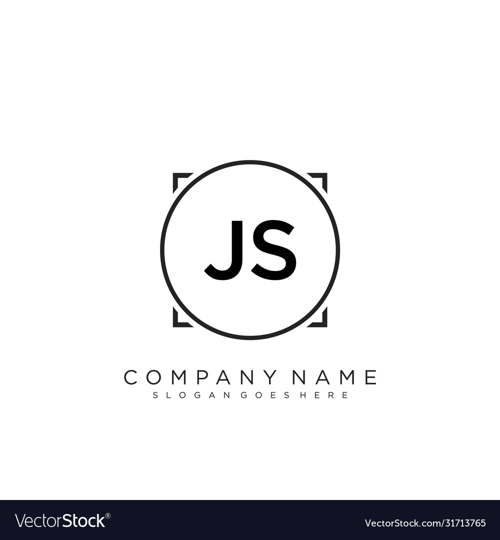 Js initial handwriting logo design Royalty Free Vector Image