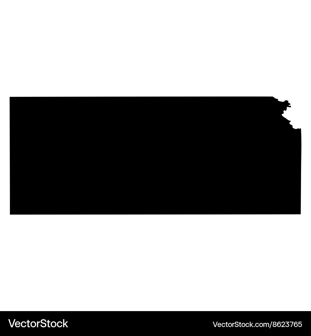 Map of the us state kansas Royalty Free Vector Image