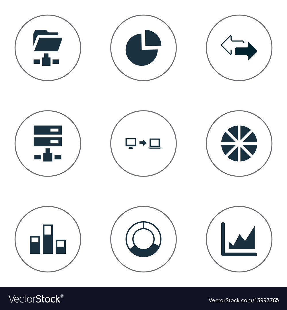 Set of simple data icons Royalty Free Vector Image