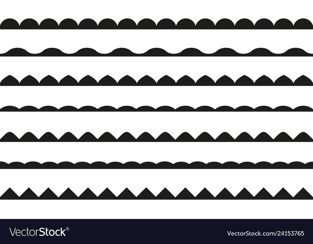 Set seamless borders design elements Royalty Free Vector
