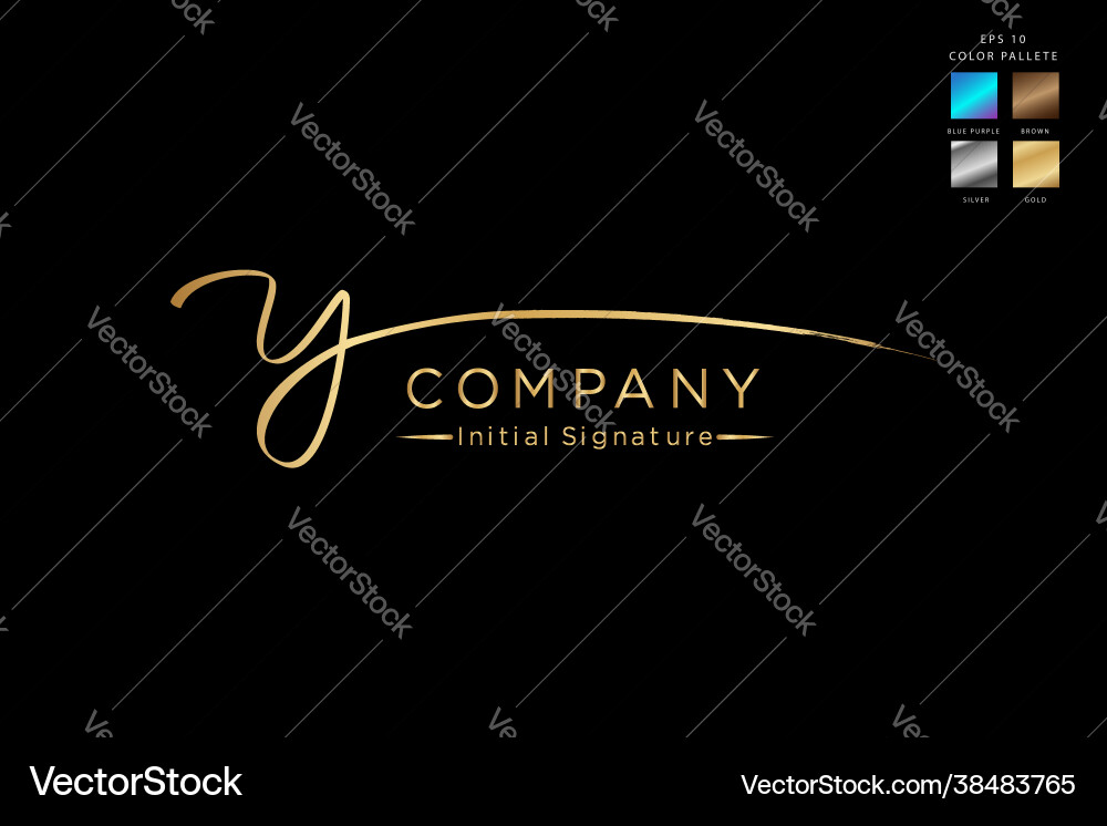 Signature logo design initial y beauty monogram Vector Image
