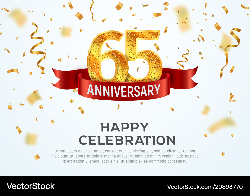 65 years anniversary banner template sixty Vector Image