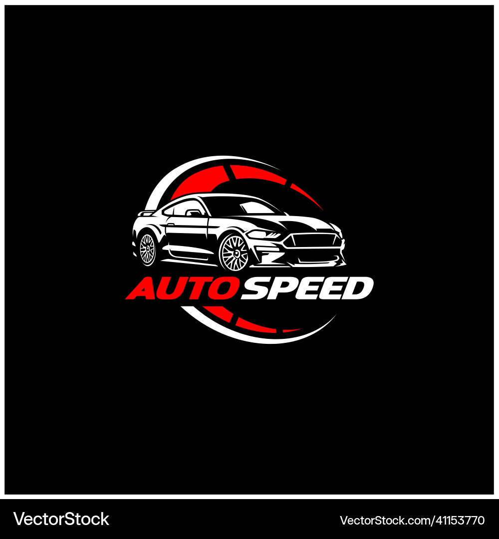 Auto car logo concept in black background Vector Image