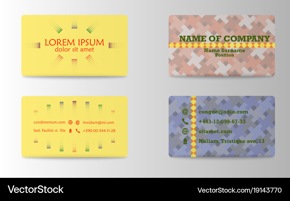 Business card design with logo Royalty Free Vector Image