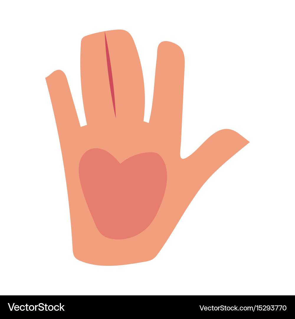 Caucasian human hand showing giving high five Vector Image