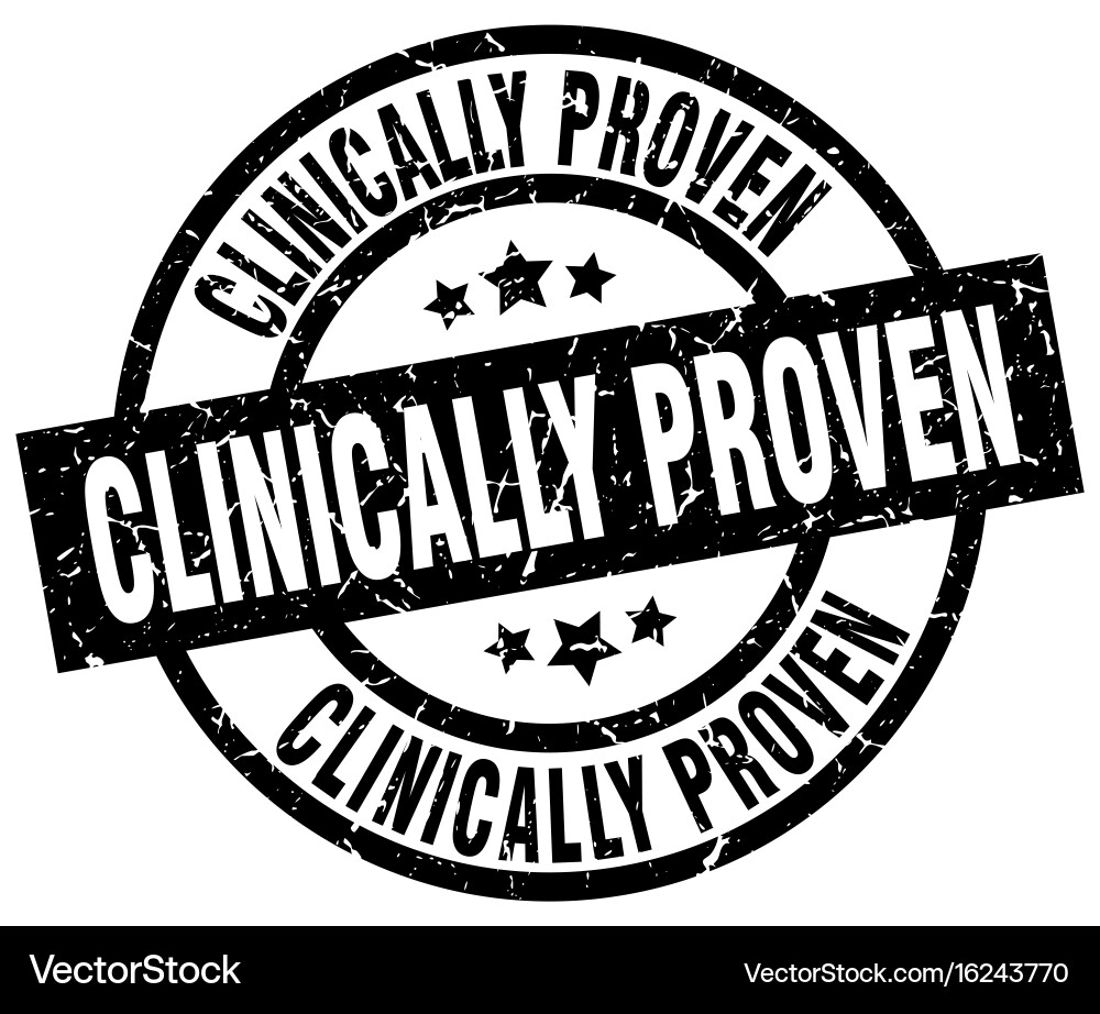 Clinically proven round grunge black stamp Vector Image