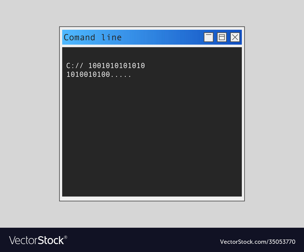 Command line software data and online programming Vector Image