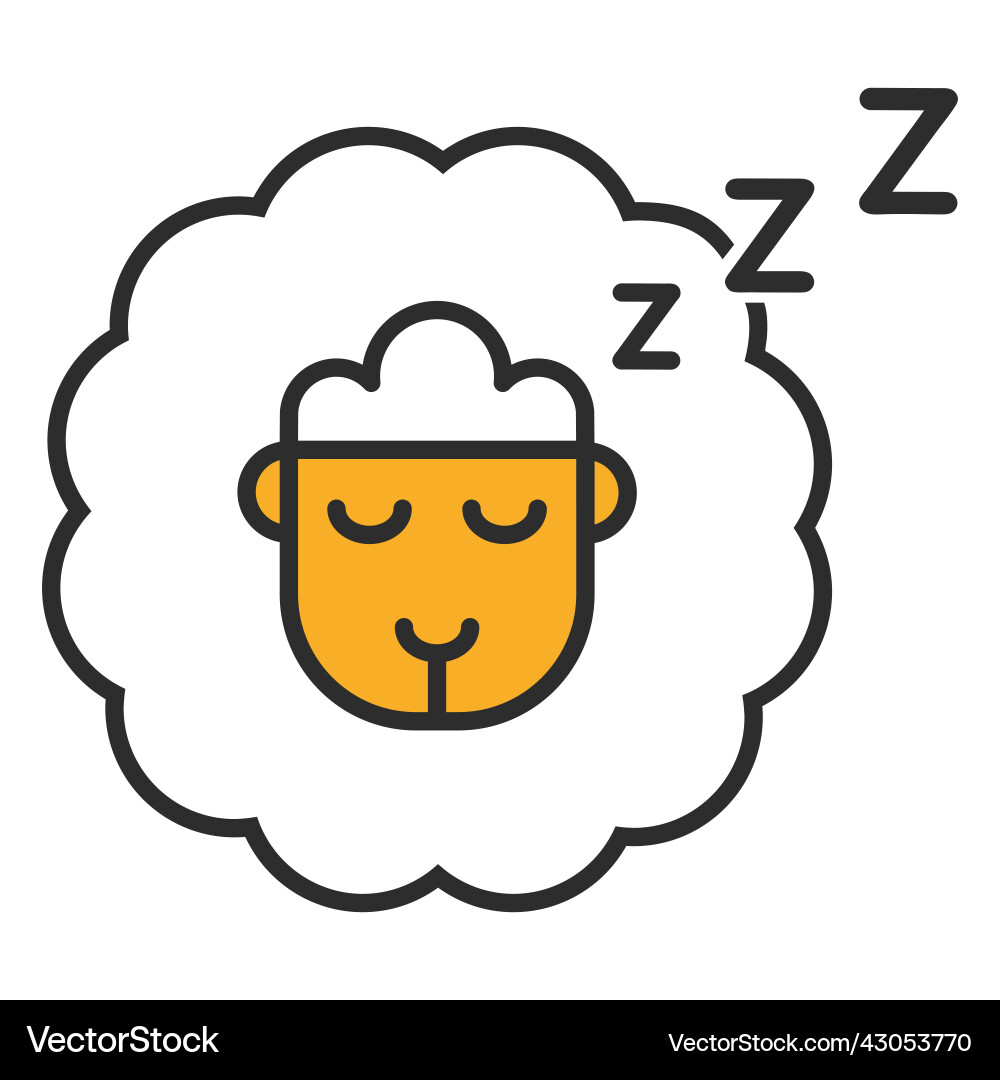 Counting sheep icon color stroke Royalty Free Vector Image