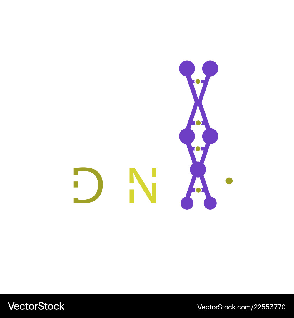 Dna helix logo template genetics design biological