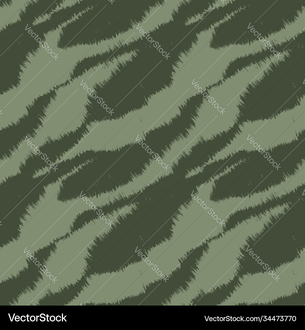 Green brush stroke fur seamless pattern Royalty Free Vector