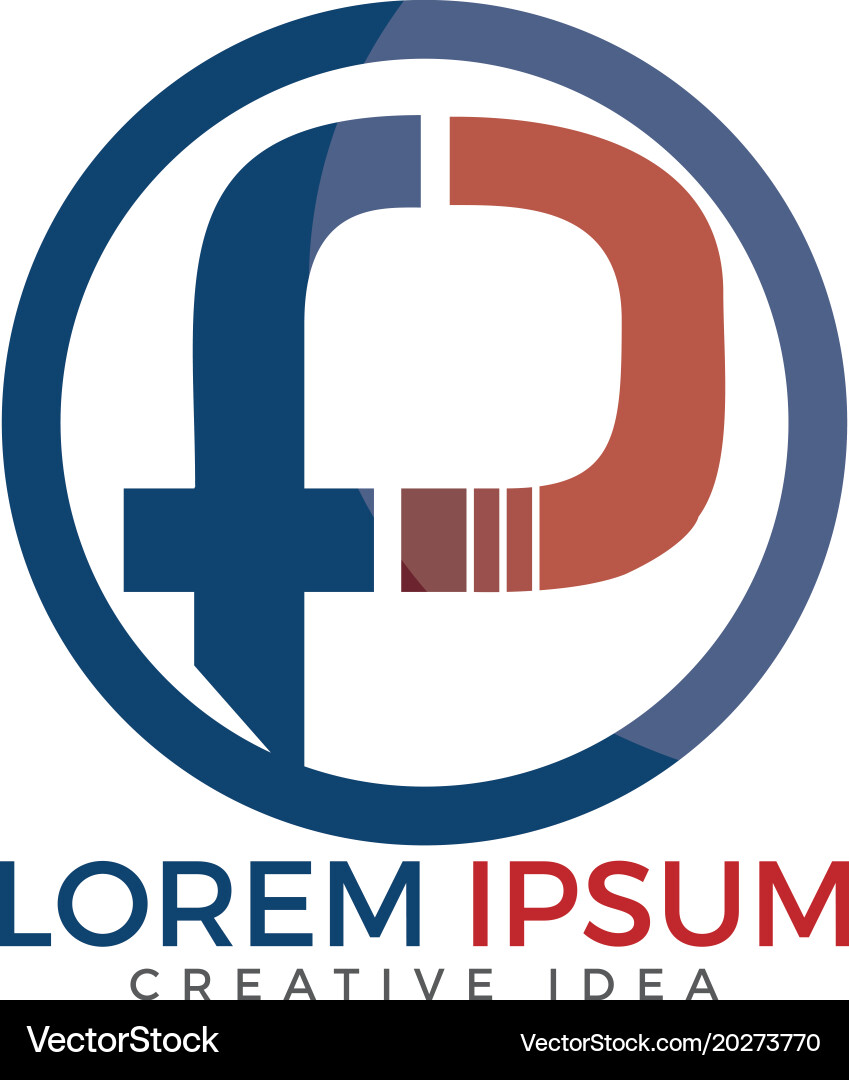 Initial letter f and p logo design Royalty Free Vector Image