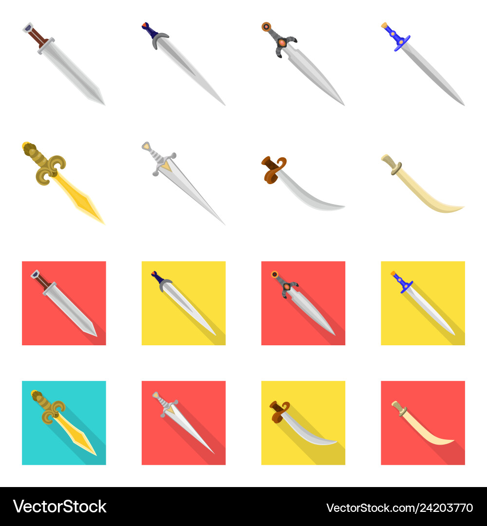 Isolated object game and armor icon set of Vector Image