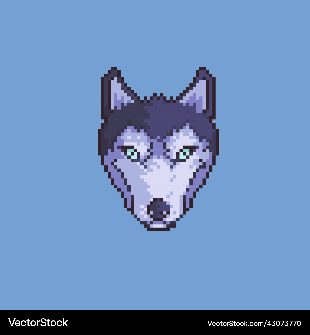 Pixel art dog face and head icon Royalty Free Vector Image