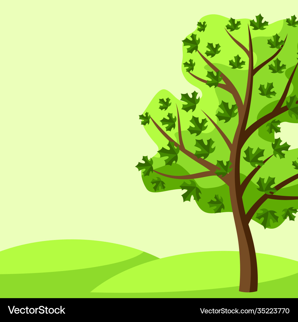 Summer background with tree Royalty Free Vector Image