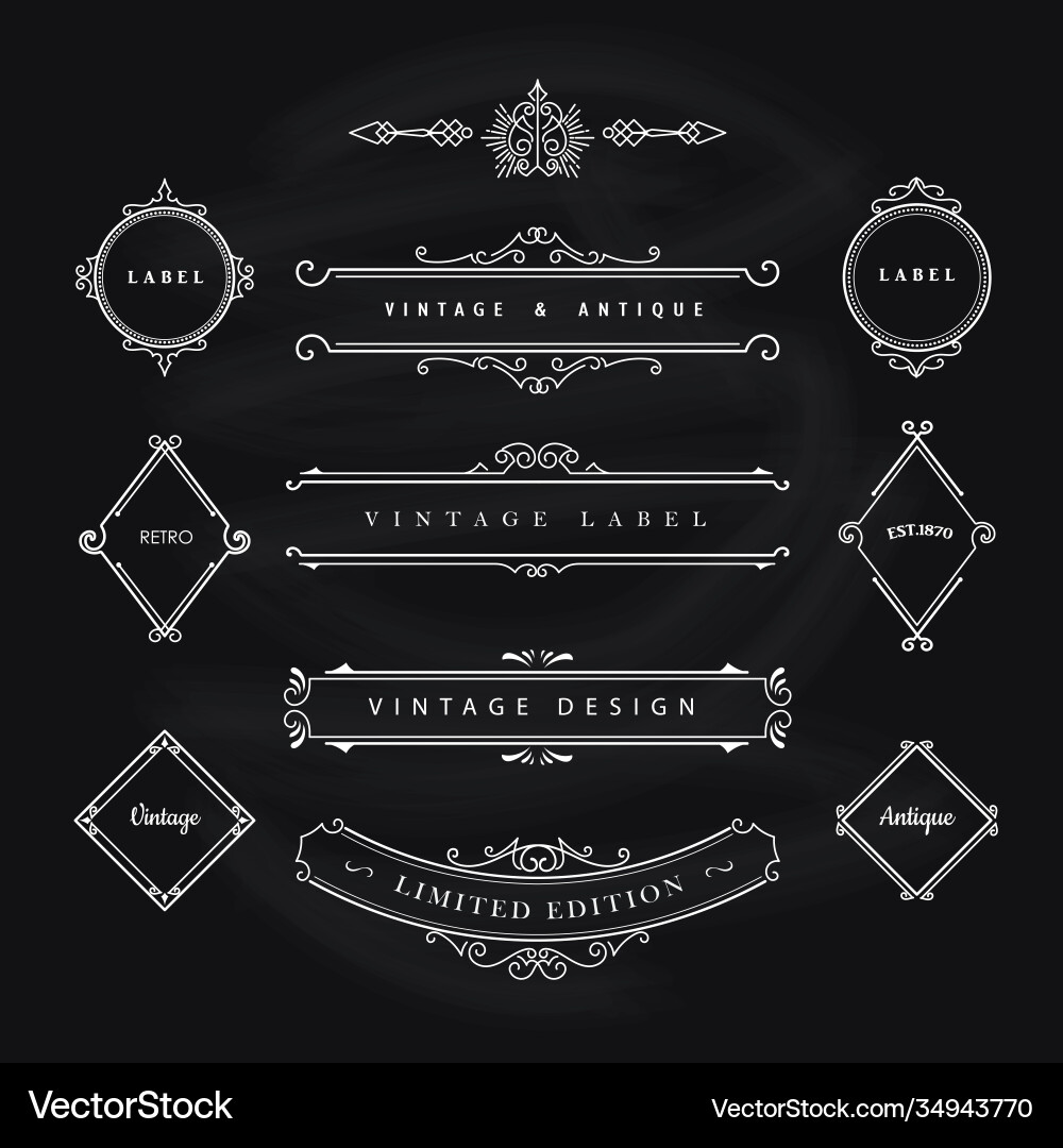 Vintage banner elements flourishes calligraphic Vector Image