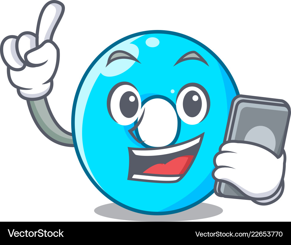With phone the number zero on the character Vector Image
