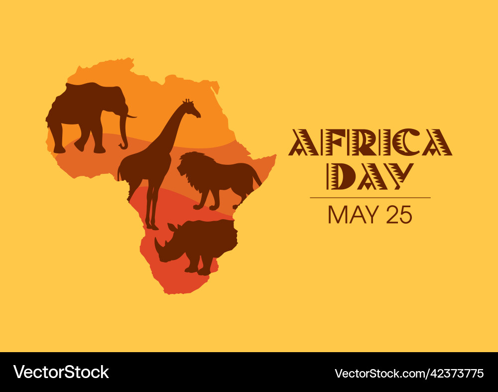 Africa day greeting card Royalty Free Vector Image