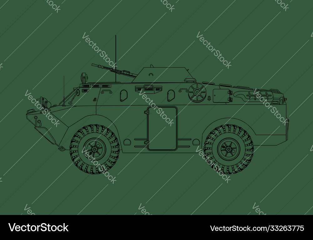 Brdm-2 armored reconnaissance vehicle Royalty Free Vector