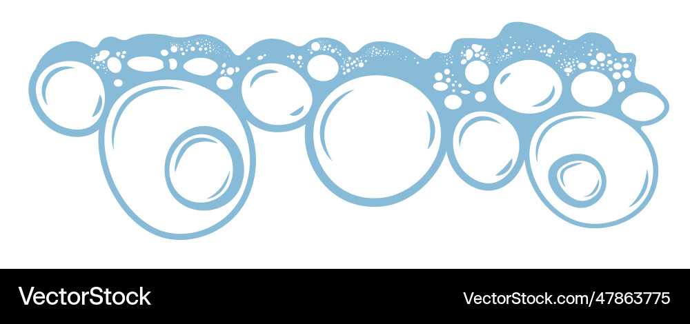 Bubbly water foam with bubbles and soap suds Vector Image
