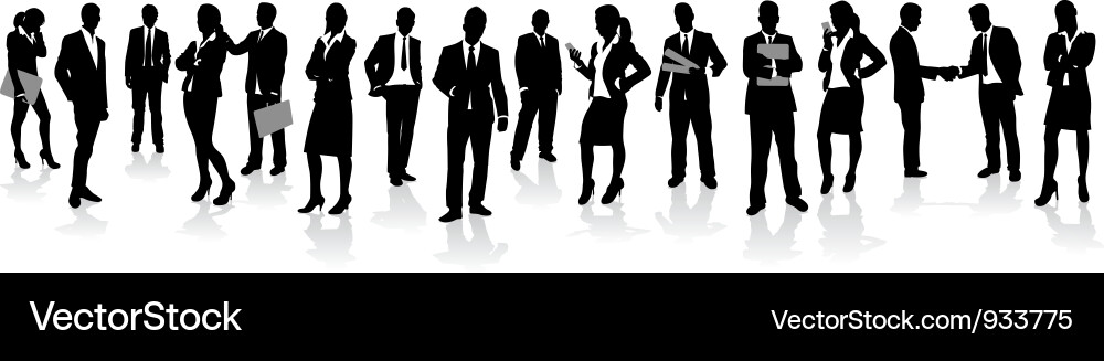 Business people in a row Royalty Free Vector Image
