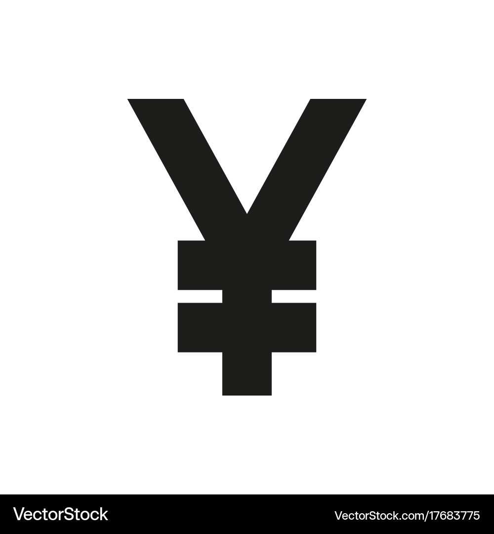 Chinese yuan icon on white background Royalty Free Vector