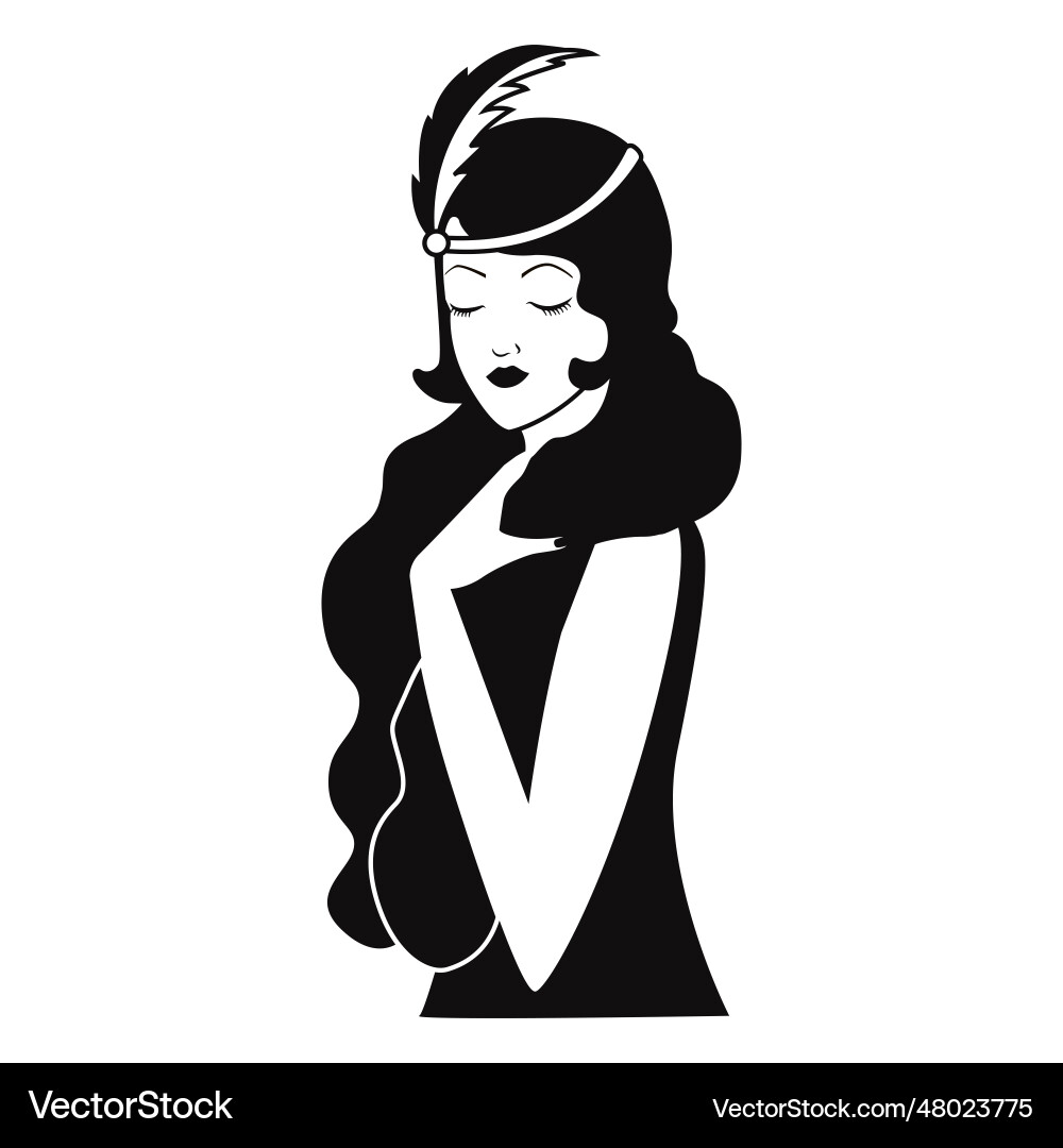 Classy fashionable lady drawn Royalty Free Vector Image