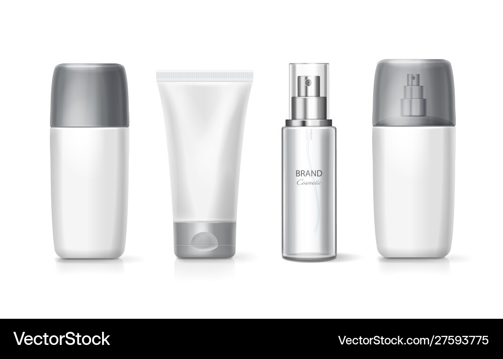 Cosmetic products set package collection cream Vector Image