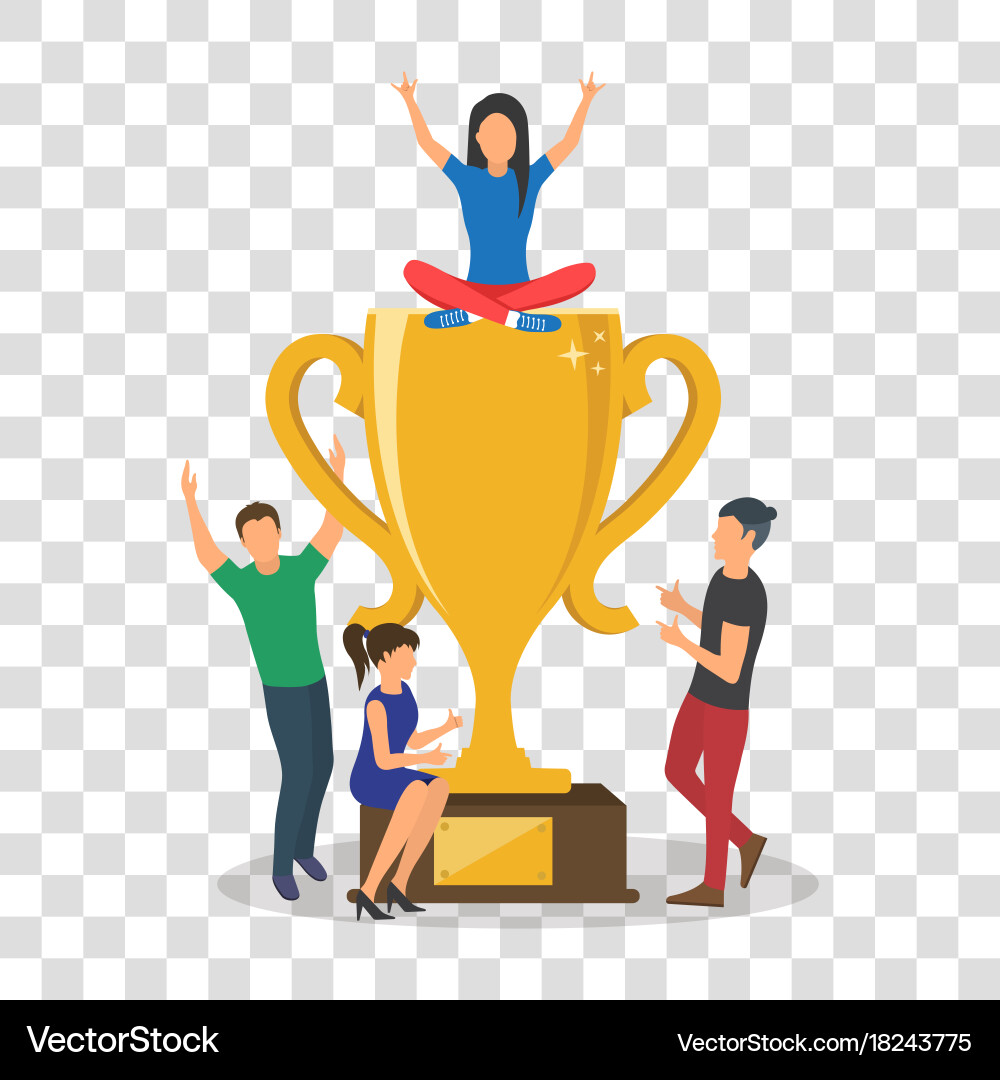 Cup trophy successful winner flat business success