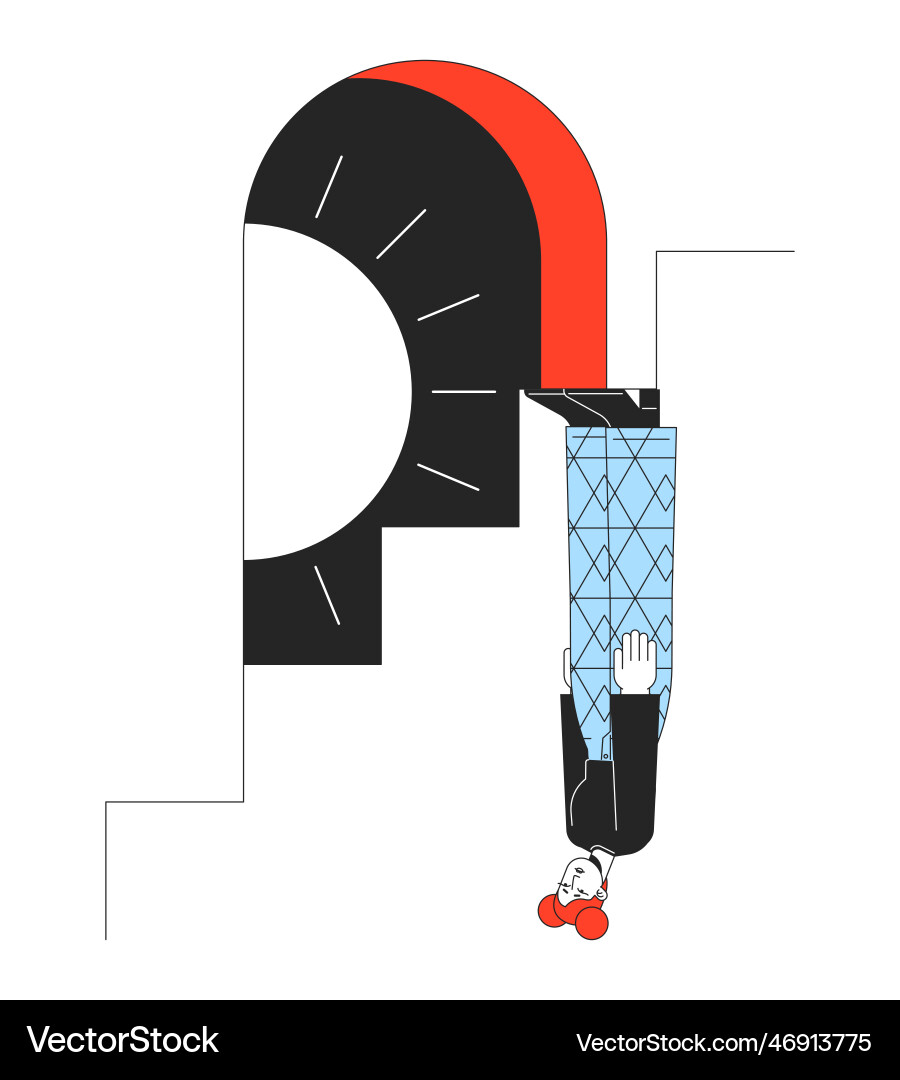 Feeling trapped with no way out flat line concept Vector Image