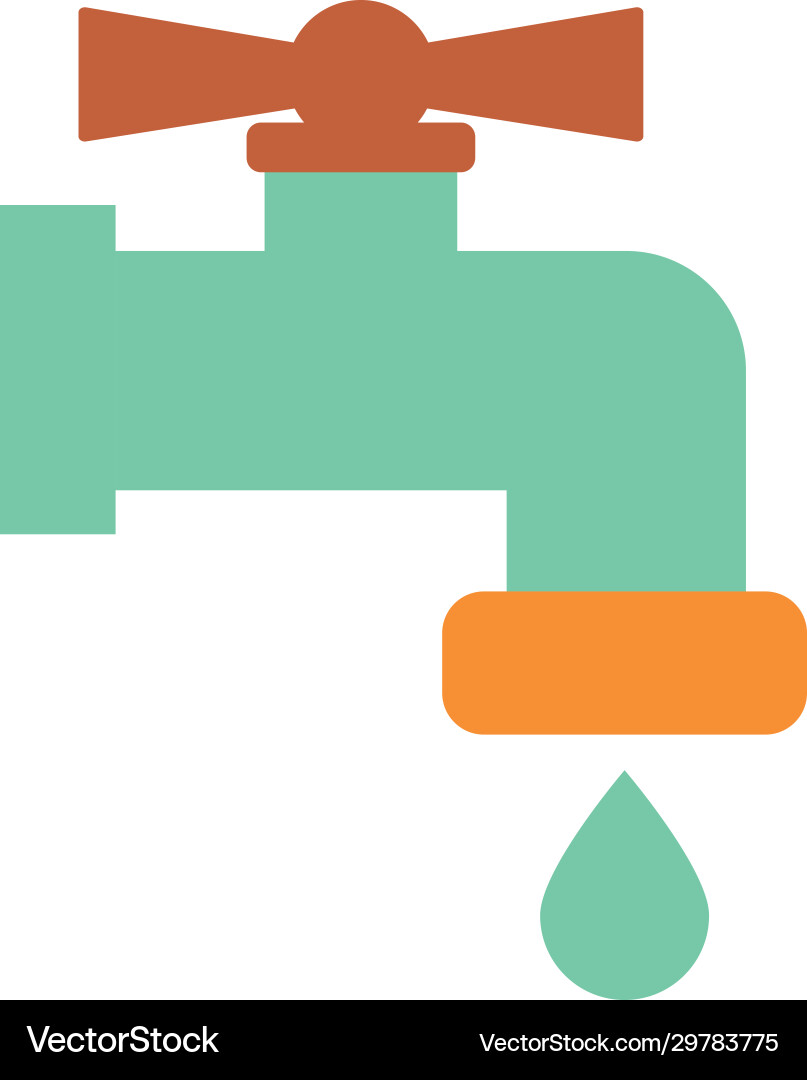 Isolated water tap flat style icon design Vector Image