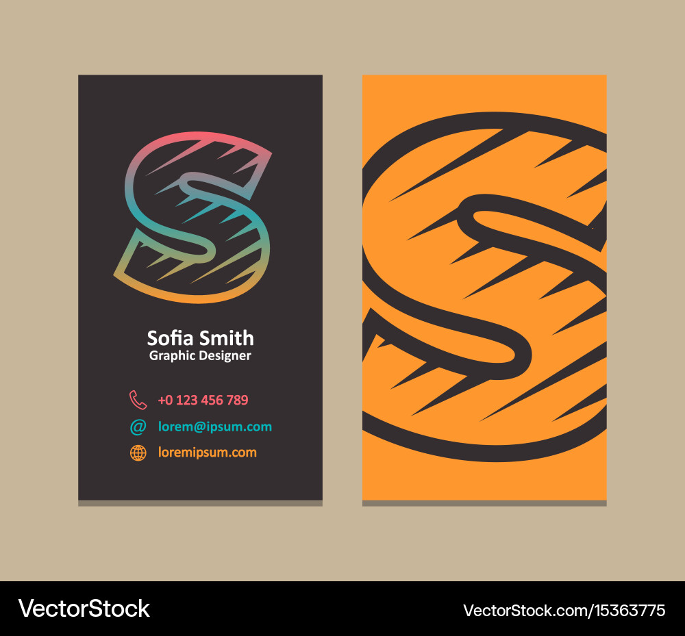 Letter s logo business card Royalty Free Vector Image