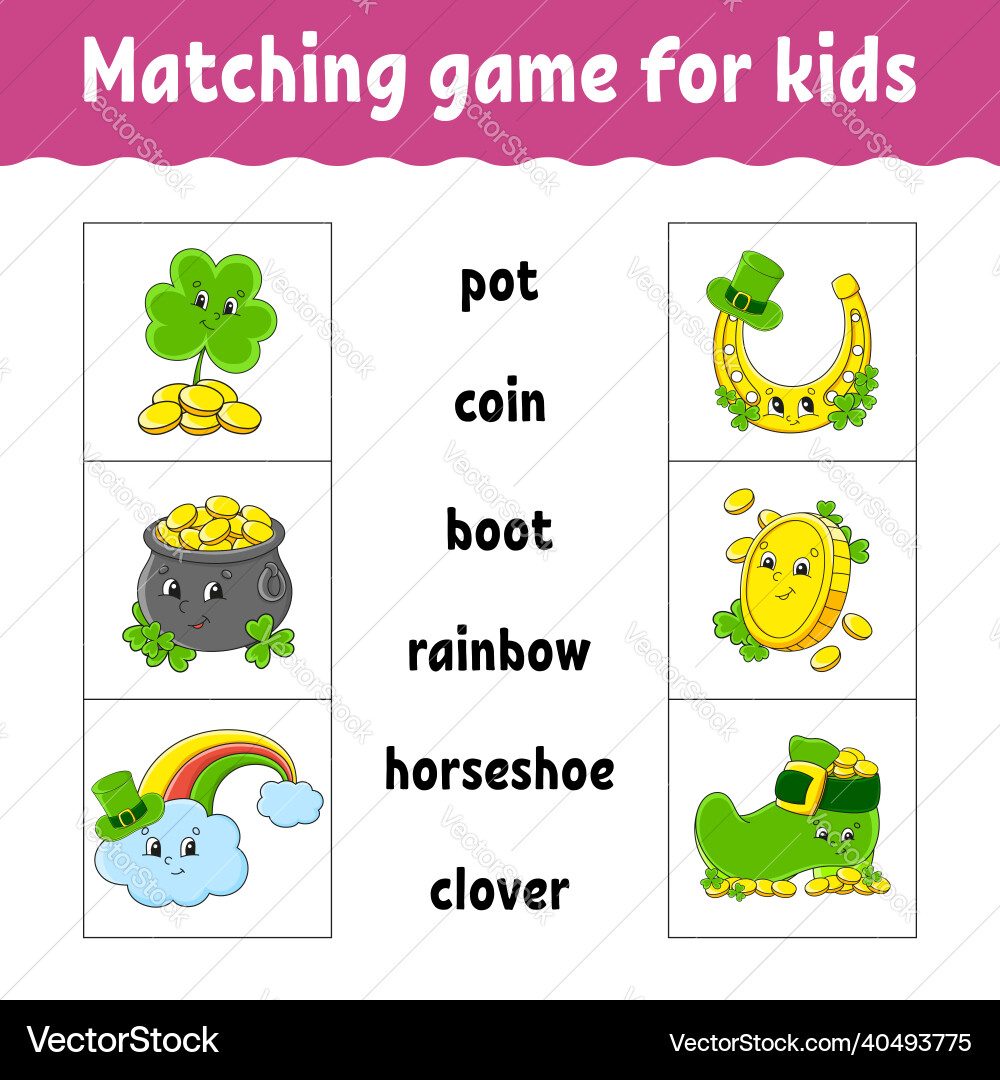 Matching game for kids find the correct answer Vector Image