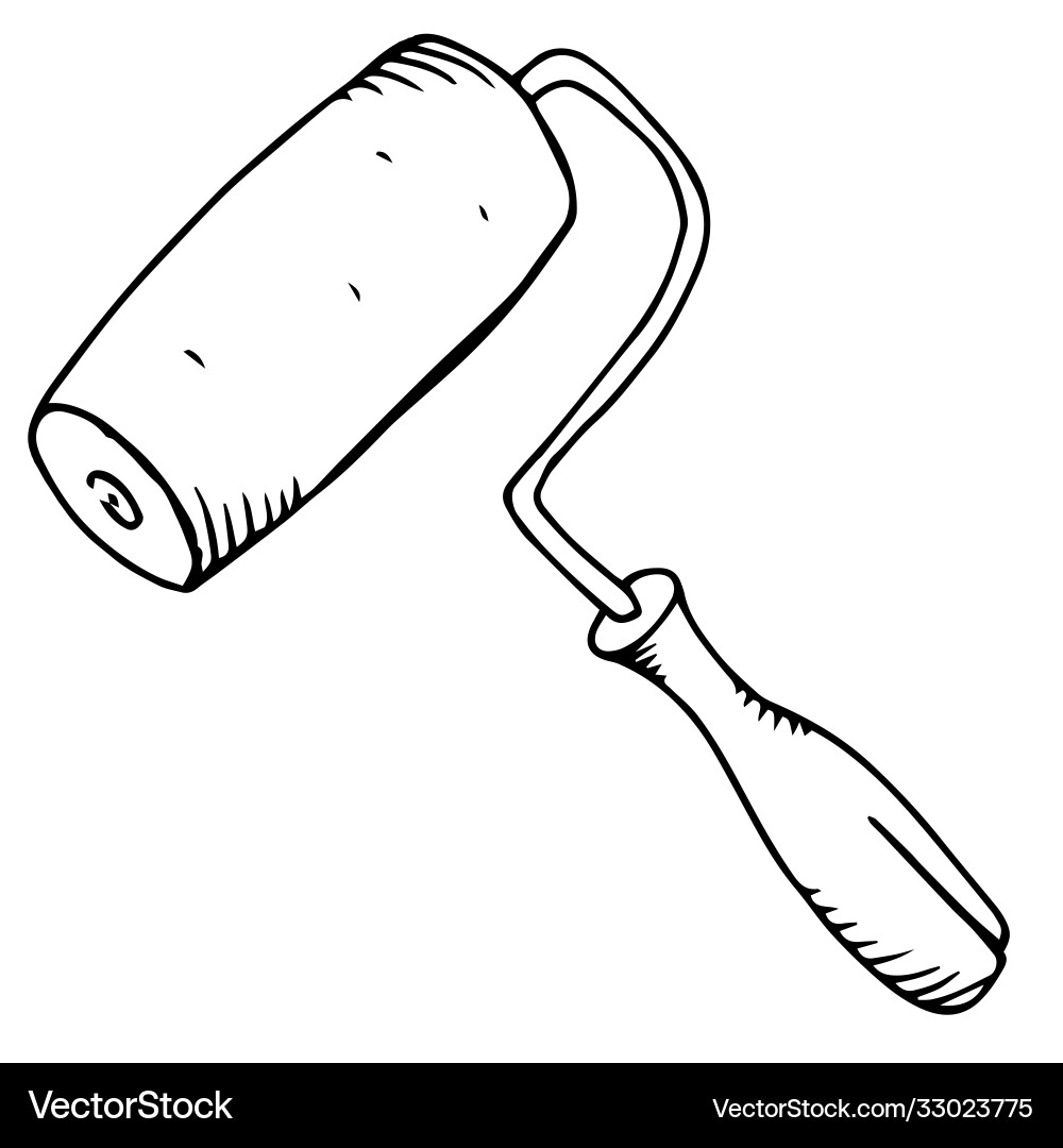 Paint roller a roller for painting walls hand Vector Image