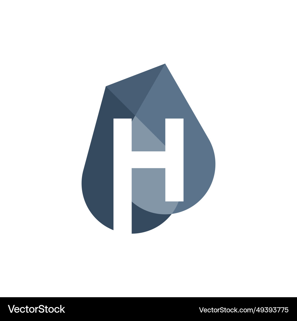 Professional letter h water drop logo design icon Vector Image