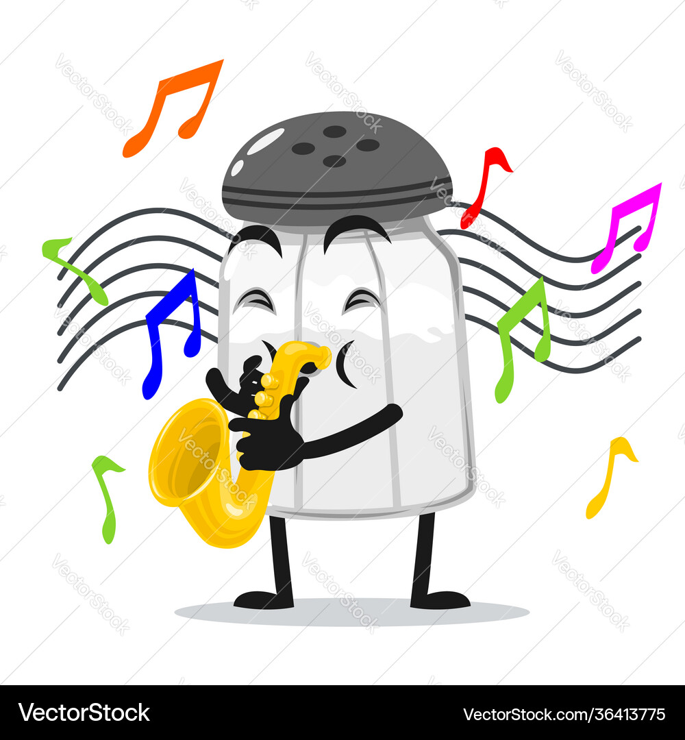 Salt shaker mascot or character Royalty Free Vector Image