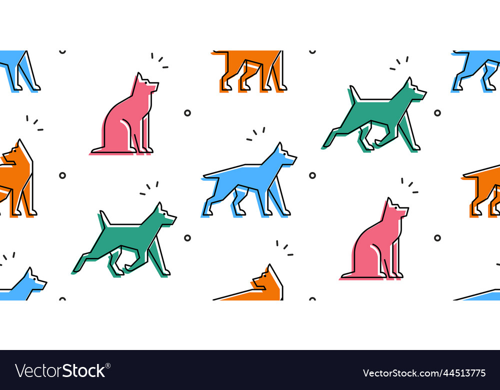 Seamless pattern with dogs Royalty Free Vector Image