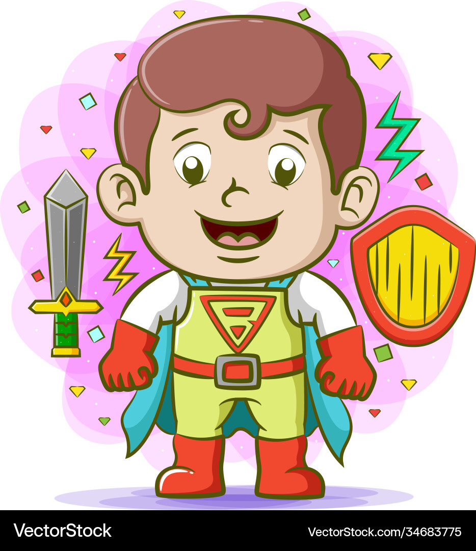 Super father with his best costume and using Vector Image
