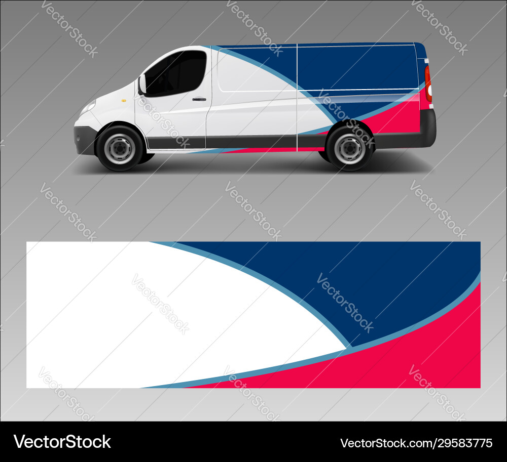 Van decal wrap design for company branding Vector Image