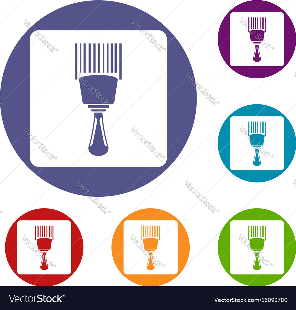 Bar code scanner icons set Royalty Free Vector Image