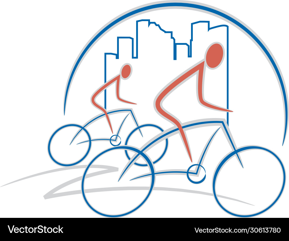 Bicycle building city logo design Royalty Free Vector Image