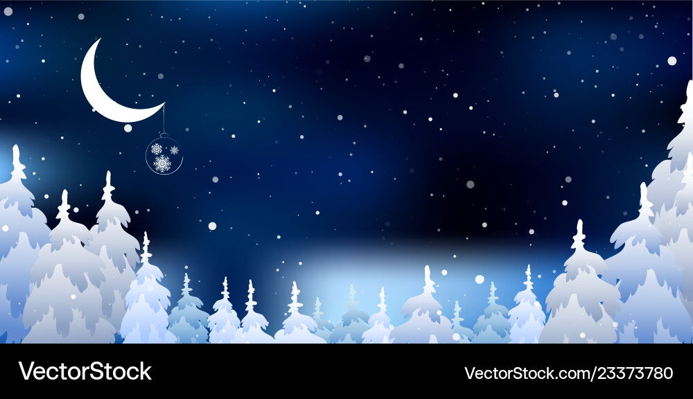 Christmas a background and snowy forest Royalty Free Vector