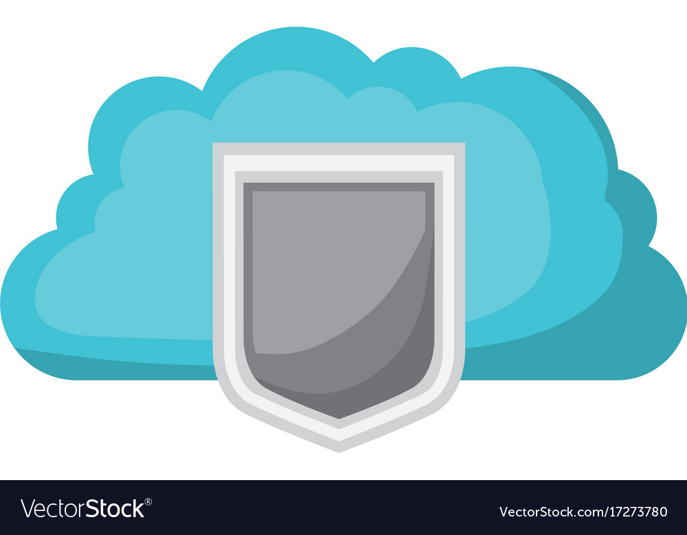 Cloud Storage Data Protection Shield Icon Vector Image