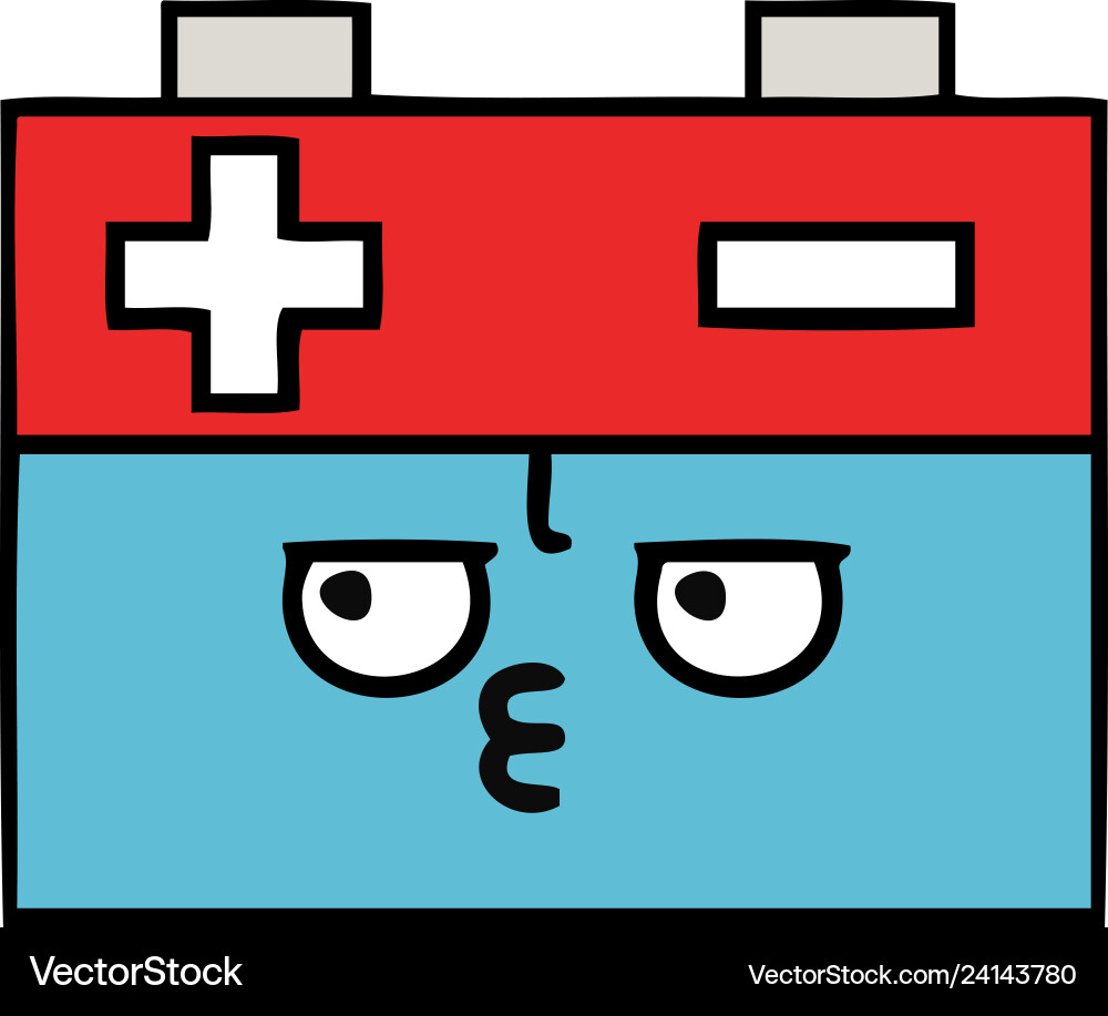 Cute cartoon car battery Royalty Free Vector Image