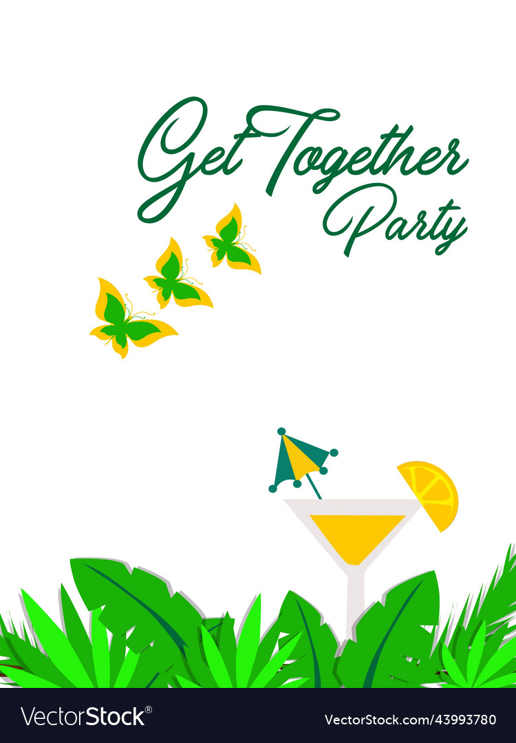 Get Together Party Invitation Card Design Vector Image