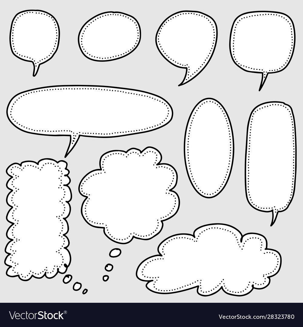 Hand Drawn Set Speech Bubbles Royalty Free Vector Image 