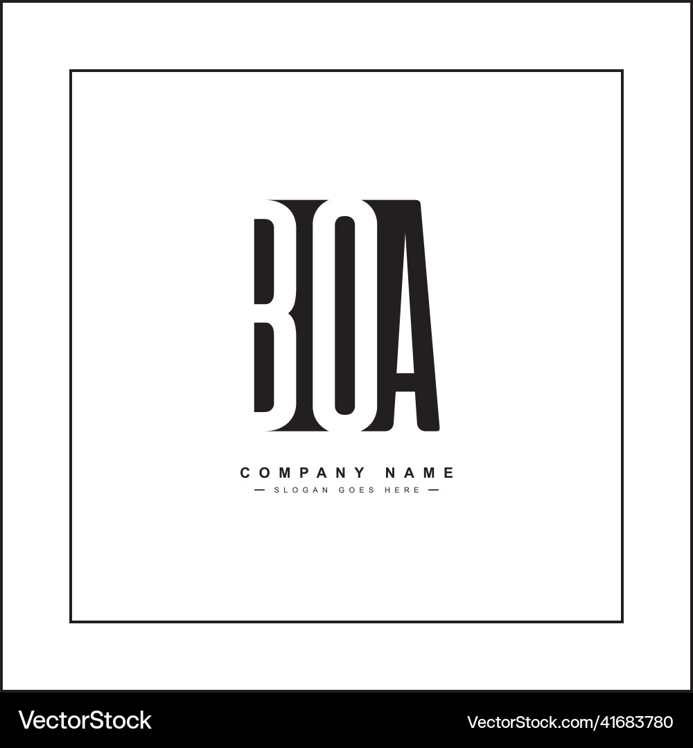 Initial letter boa logo - minimal business logo Vector Image