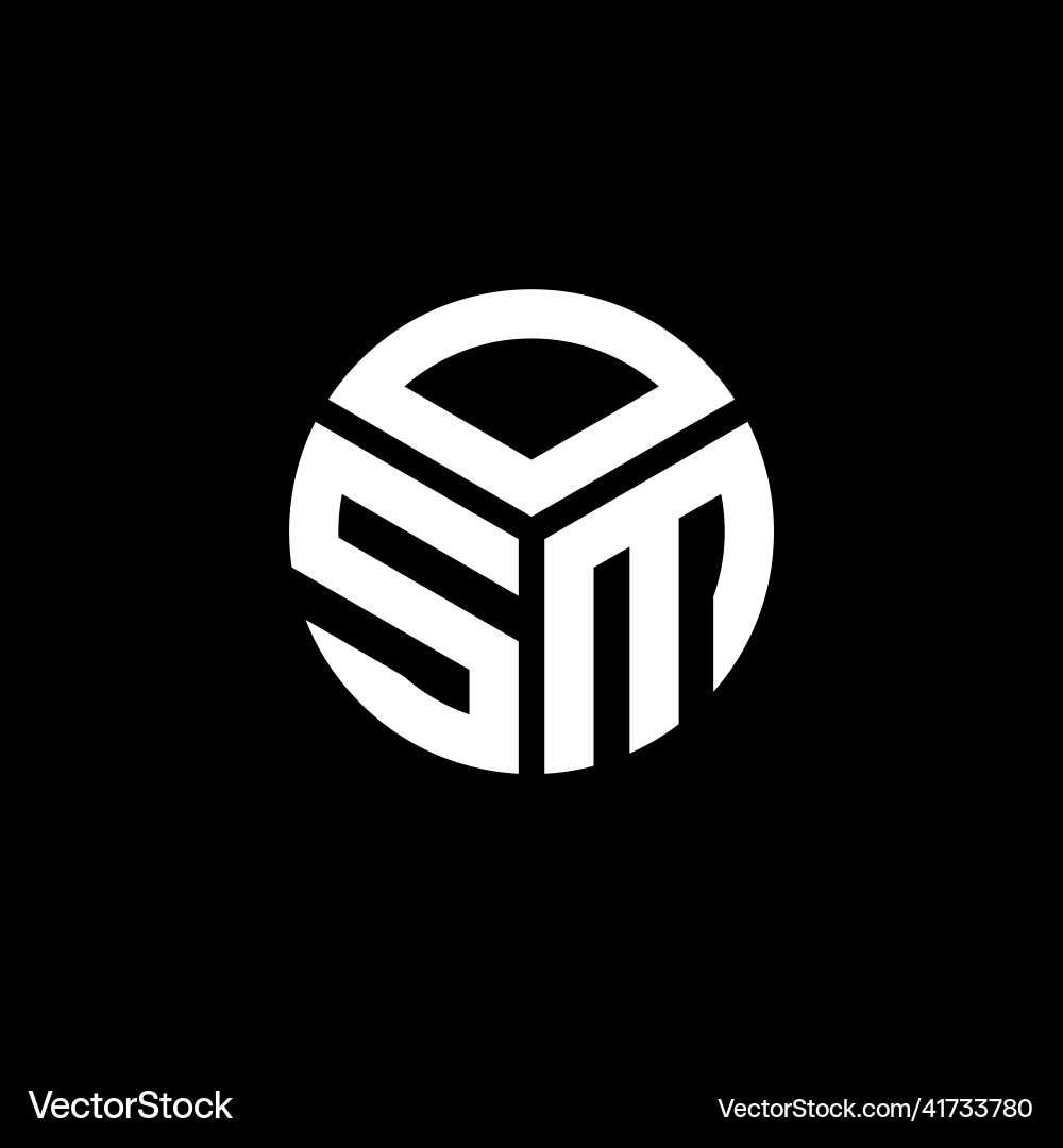 Osm letter logo design on black background Vector Image