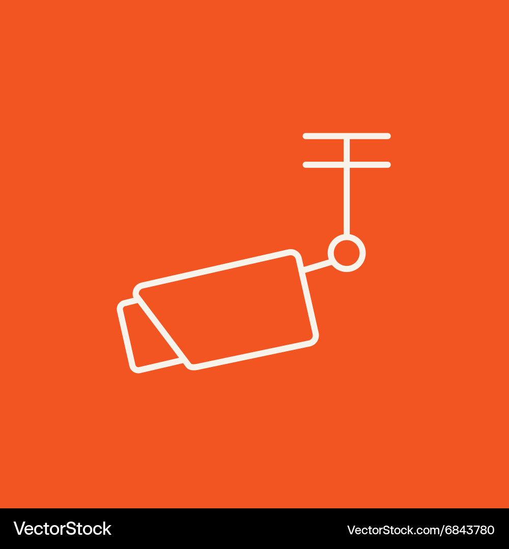 Outdoor surveillance camera line icon Royalty Free Vector